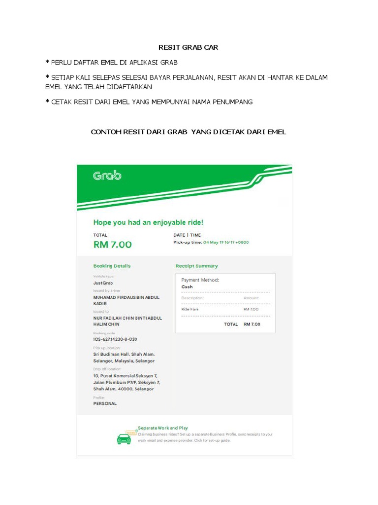 Resit Grab Car | PDF | Bisnis | Teknologi & Rekayasa