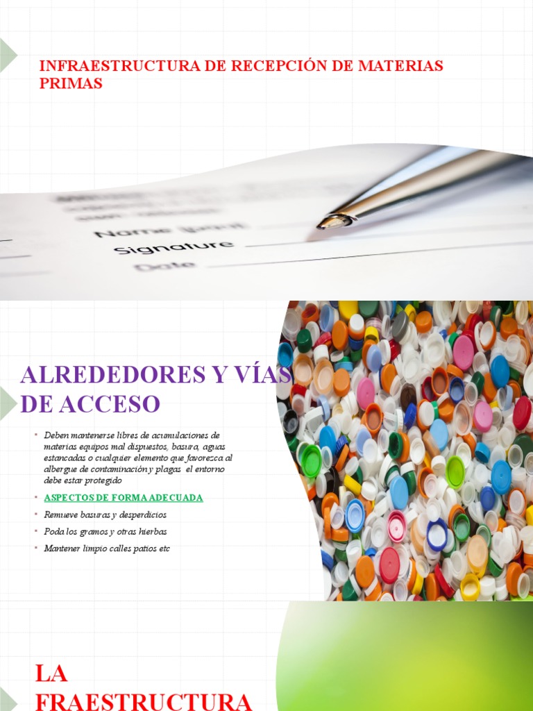 Gestión de la infraestructura para la recepción de materias primas en una planta procesadora ...