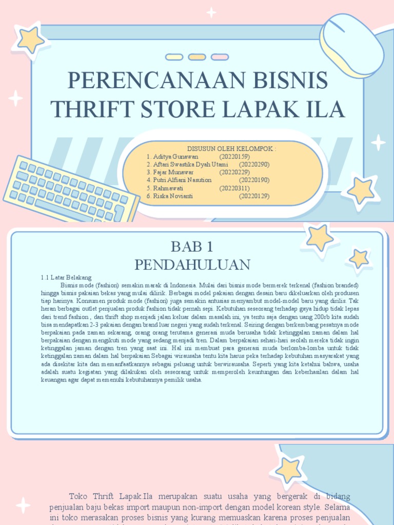 Perencanaan Bisnis Thrift Store Lapak Ila | PDF