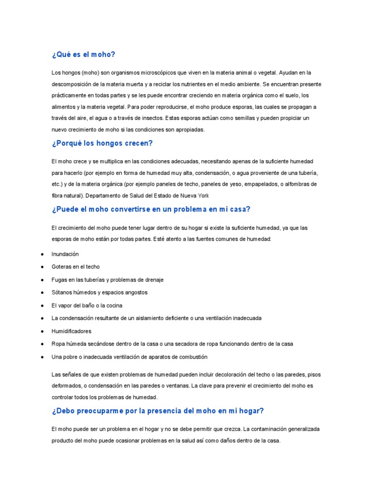 Qué Es El Moho | PDF