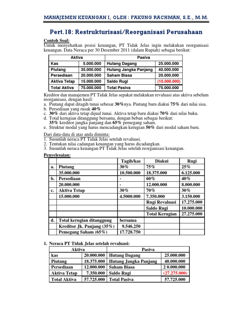 Contoh Latihan Soal MK-I Pert.18 (Ver.2022) | PDF