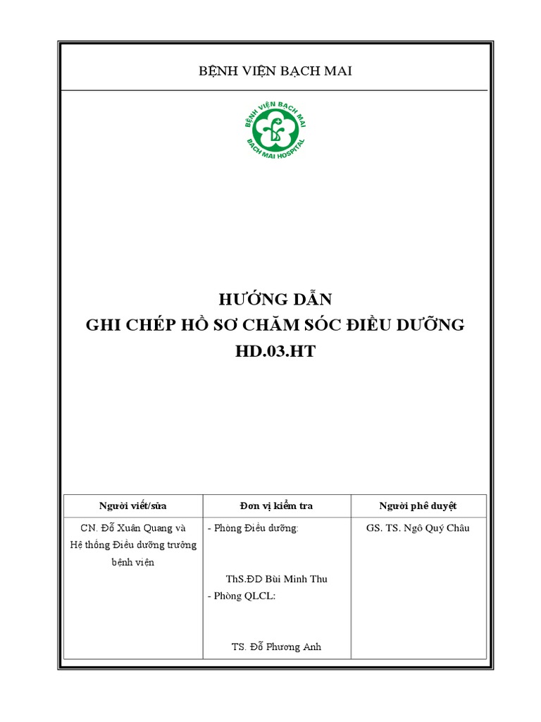 HD.03.HT Ghi Chep Ho So Cham Soc ĐD | PDF