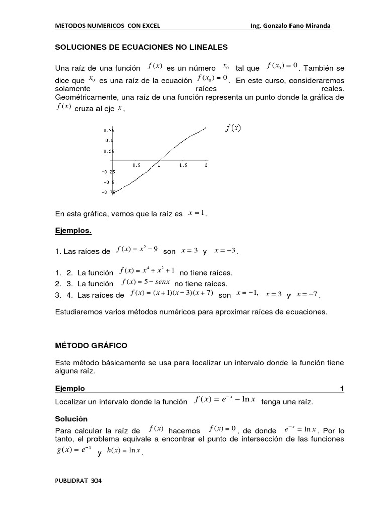 Ecuaciones No Lineales | PDF | Análisis numérico | Ecuaciones