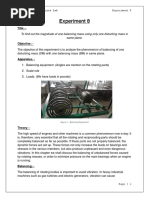 Lab Report - Static and Dynamic Balancing PDF | PDF