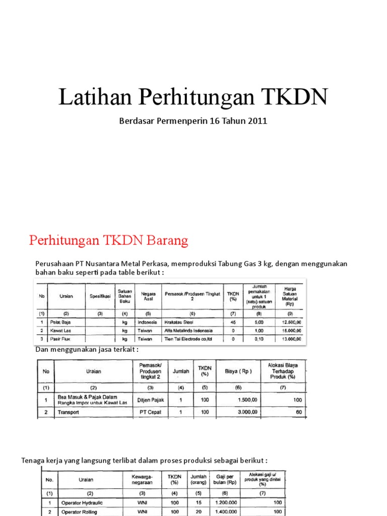 Panduan Perhitungan TKDN | PDF