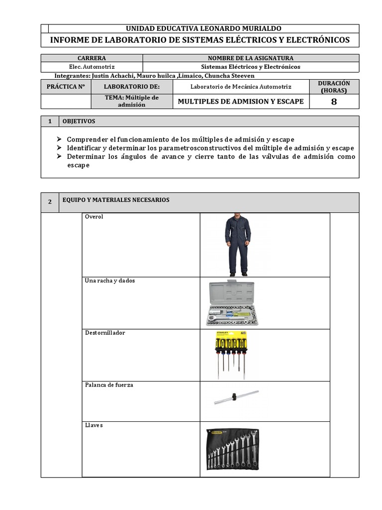 Análisis del funcionamiento de los múltiples de admisión y escape a ...