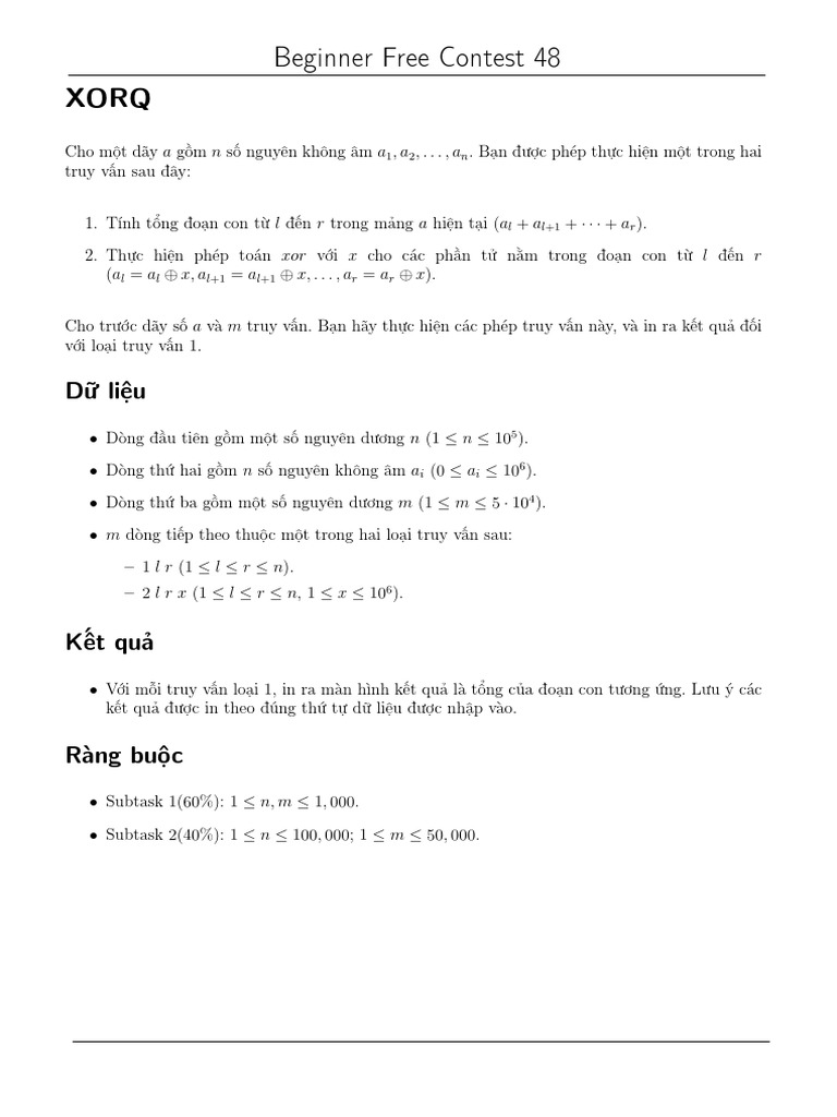 XORQ (Vi - VN) | PDF