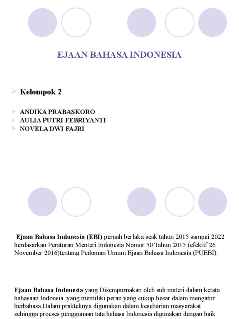 KLMPK 2b.ind Ejaan Bhs Indo Slide Show 1 | PDF