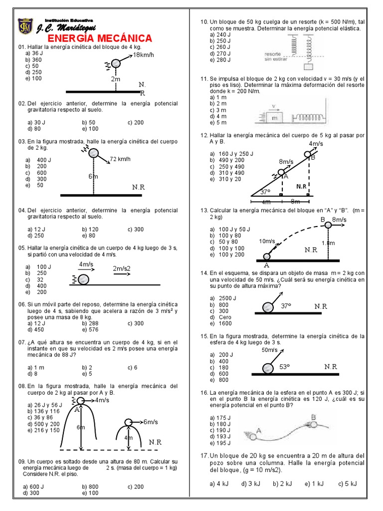 Energía Mecánica | PDF | Energía cinética | Mecanica clasica