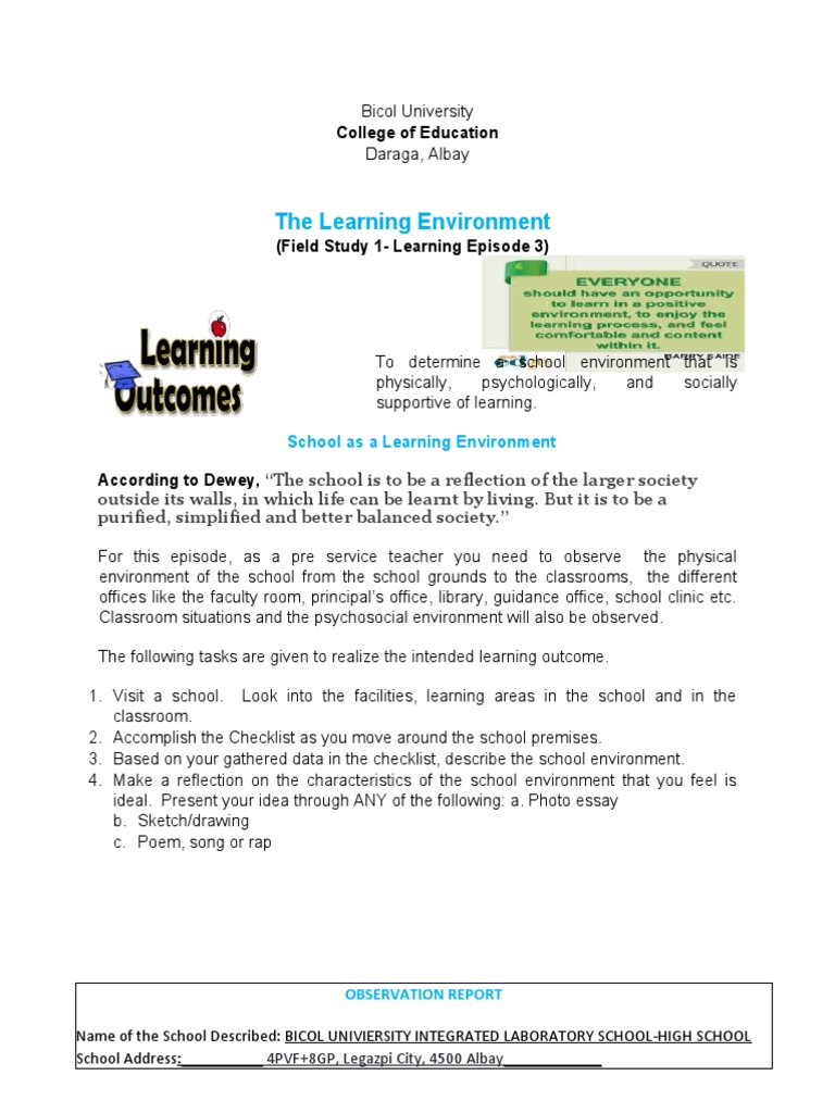 FS1 Ep3 Baranquil | PDF | Classroom | Learning