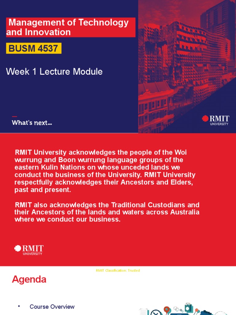 MTI Week 1 Lecture S3 2022 | PDF | Innovation | Invention