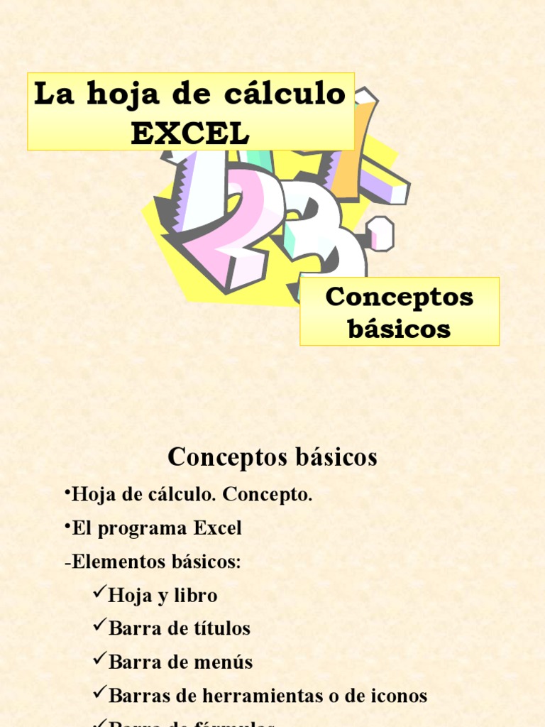 Conceptos básicos de Excel y sus funciones | PDF | Microsoft Excel ...