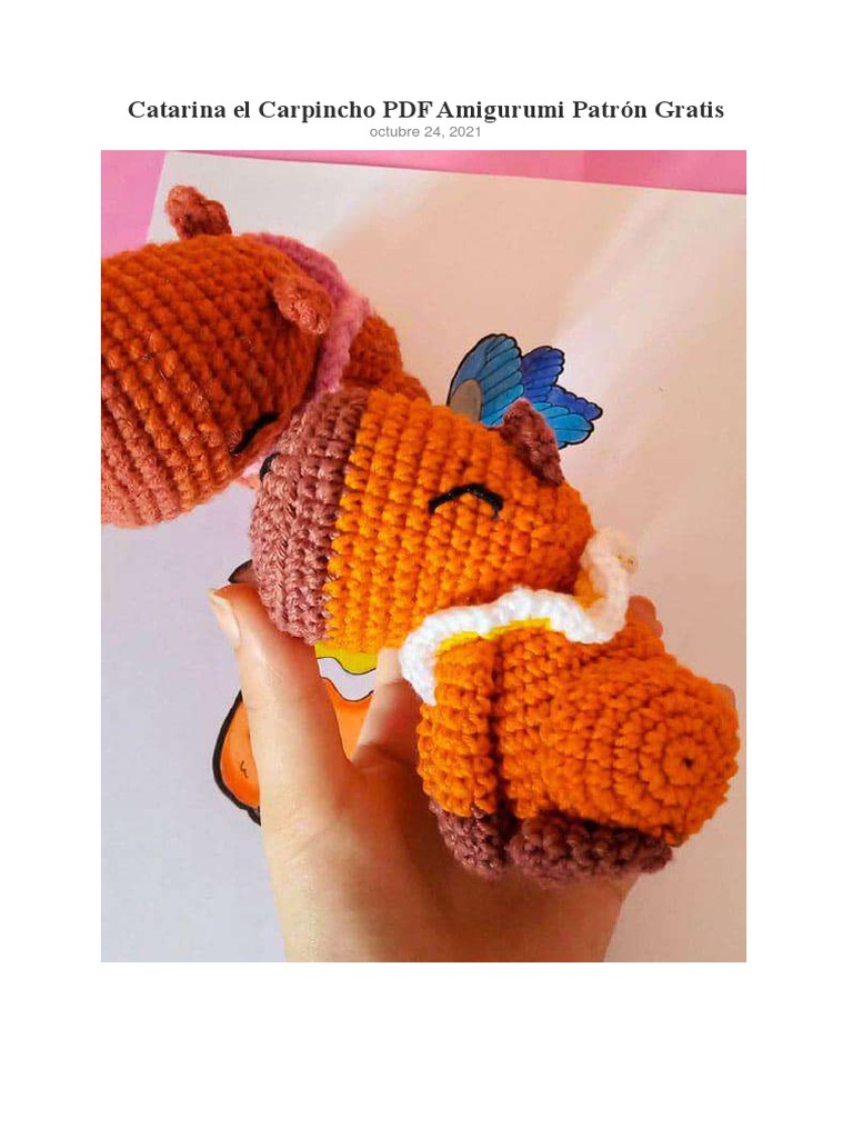 Patrón Gratis Amigurumi Carpincho | PDF | Hogar, jardinería y bricolaje ...