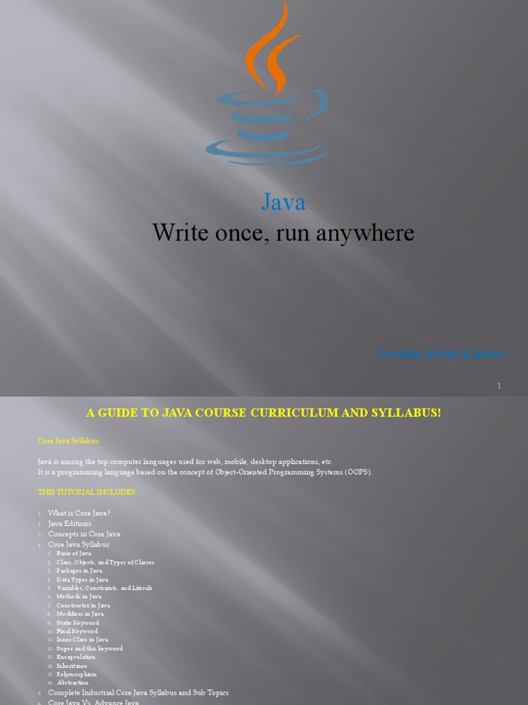 Java Training Tutorials Pdf Method Computer Programming Java