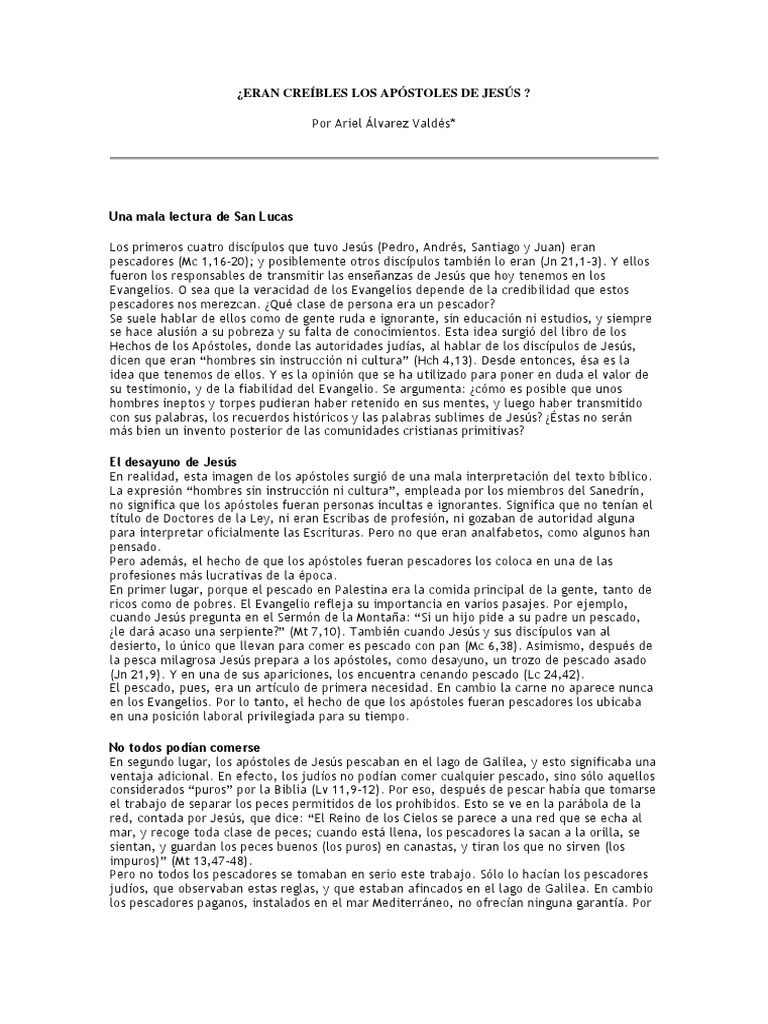 Ariel Álvarez Valdés - Eran Creíbles Los Apóstoles de Jesús | PDF ...