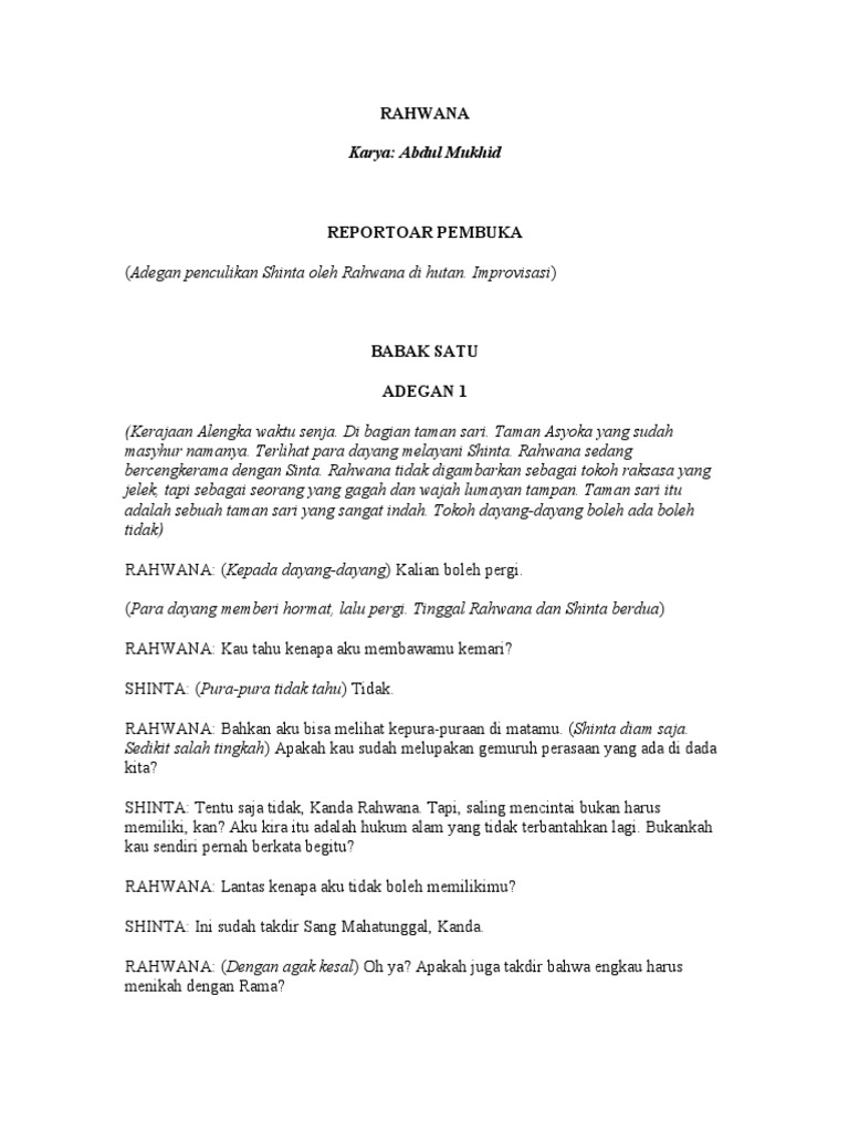 Drama Rahwana: Cinta dan Takdir | PDF