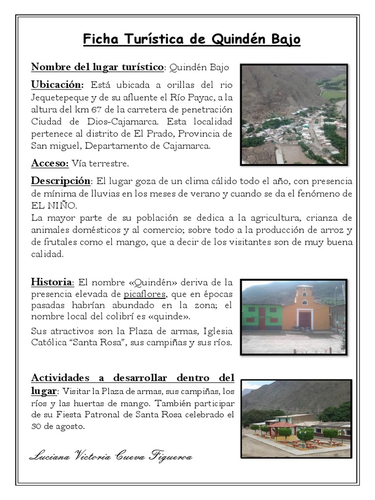 Ficha Turística de Quindén | PDF