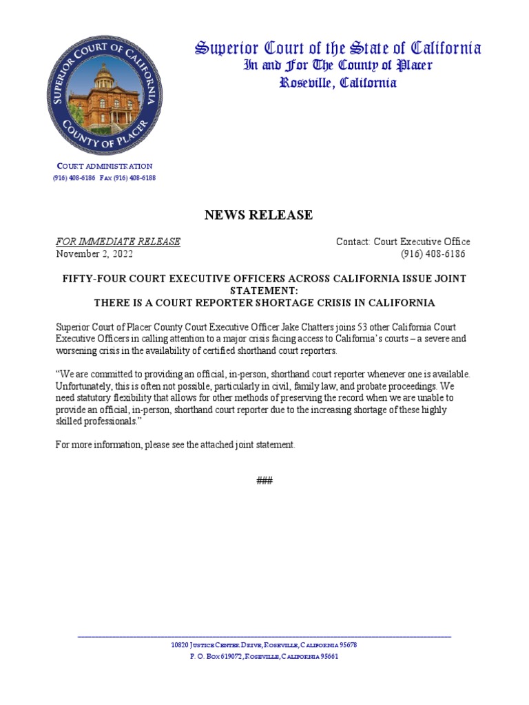 California Court Reporter Shortage Crisis | PDF | California ...