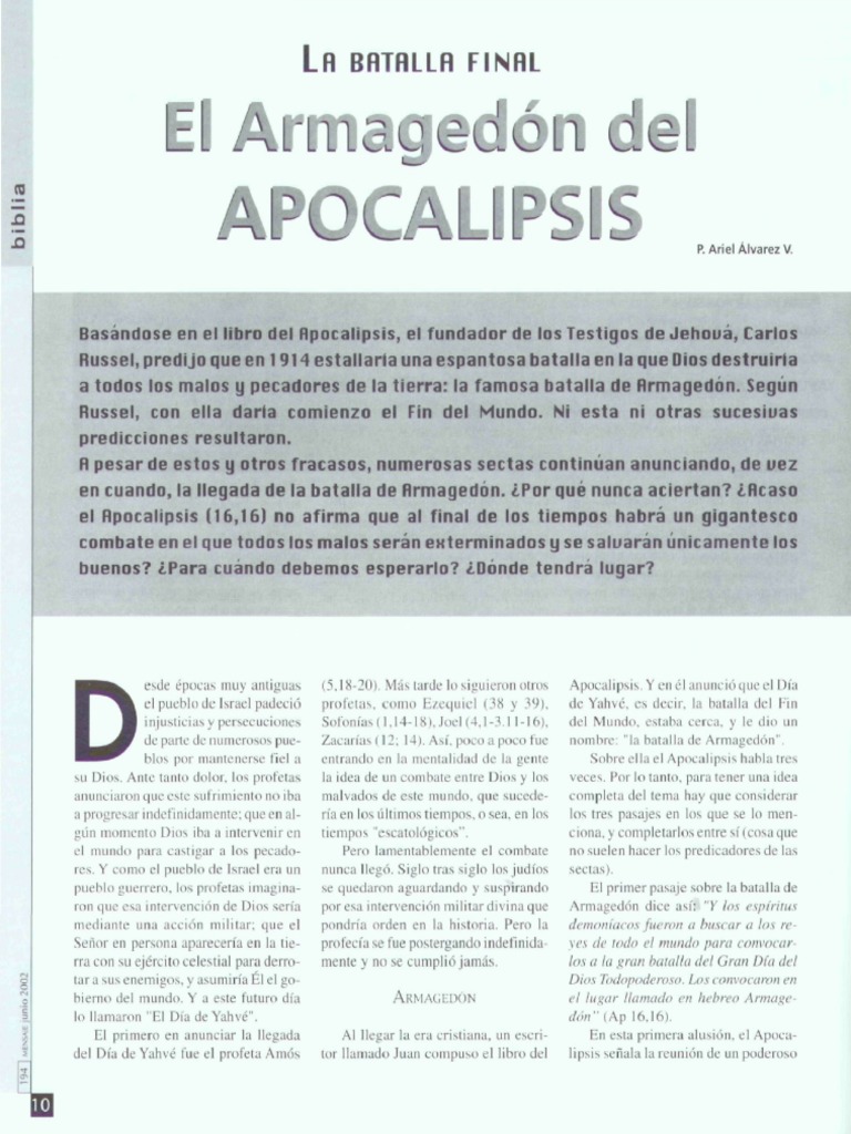 Ariel Álvarez Valdés (2004) - La Batalla Final. El Armagedón Del ...