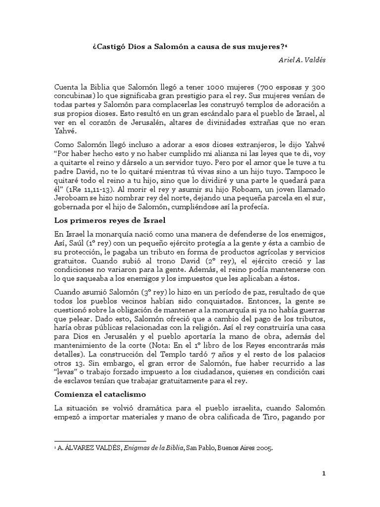 Ariel Álvarez Valdés (2005) - Castigó Dios A Salomón A Causa de Sus ...