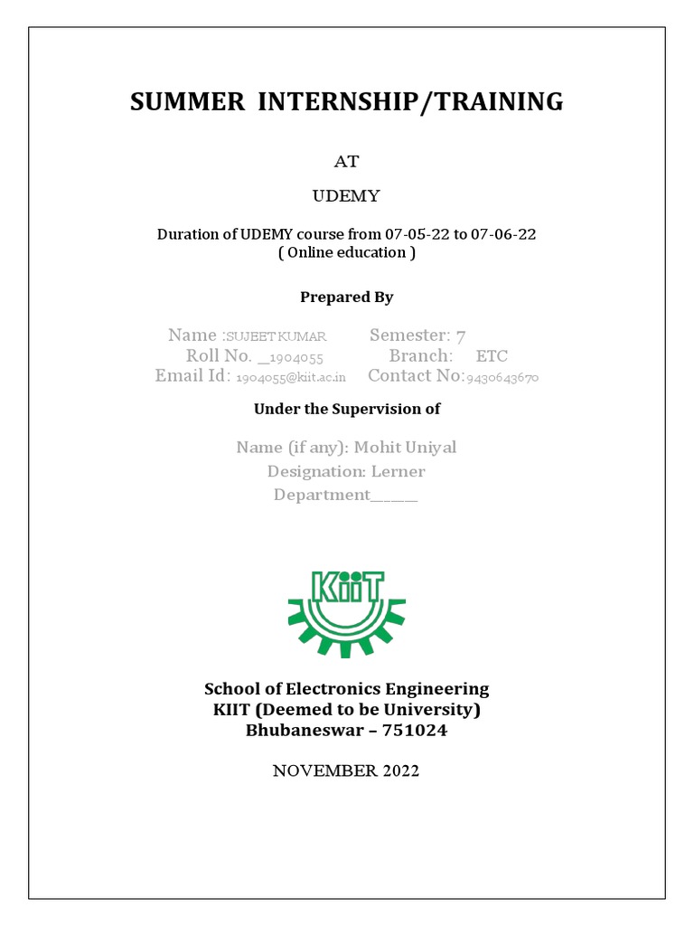 Summer Internship Trainning Report 1 | PDF | Python (Programming ...