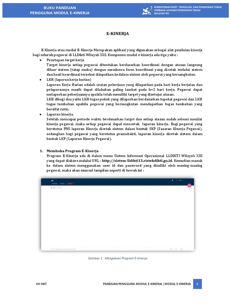 Panduan Modul E-Kinerja | PDF