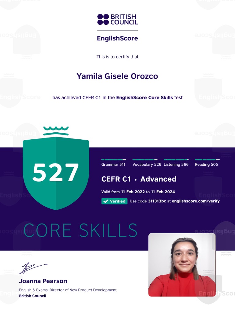 EnglishScore Certificate | PDF