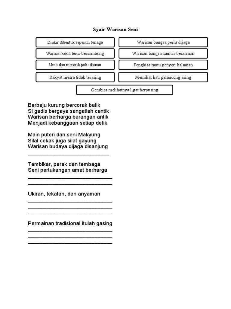 Syair Warisan Seni | PDF