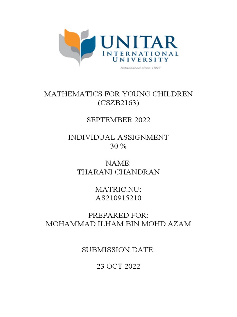 Individual Assignment Math . | PDF | Mathematics | Curriculum Individual Assignment Math . | PDF | Mathematics | Curriculum