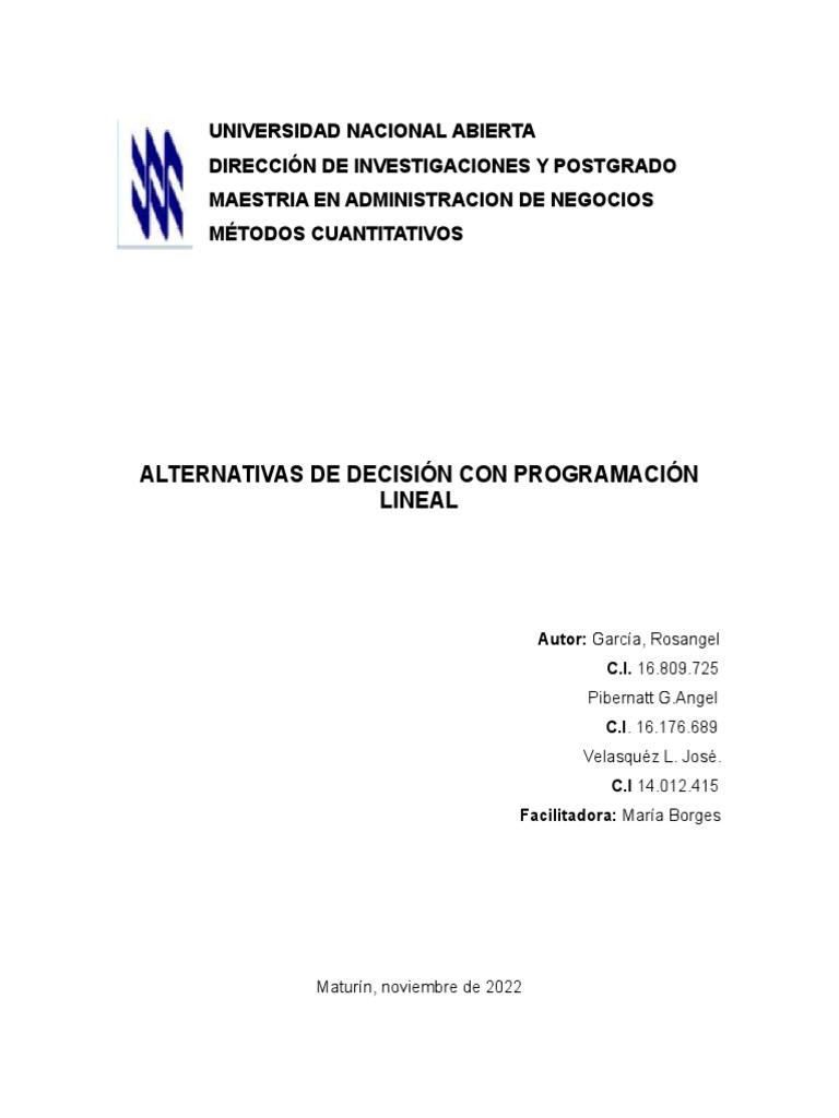 Actividad 2. Programación Lineal | PDF | Programación lineal | Toma de decisiones
