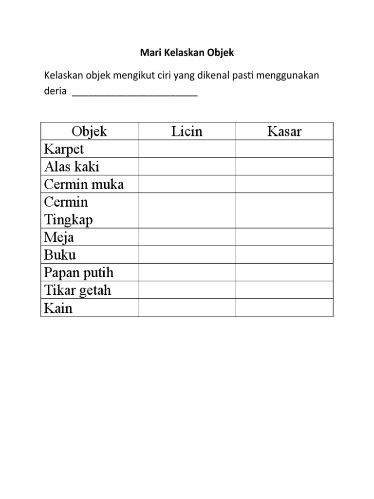 Mari Kelaskan Objek 1 | PDF