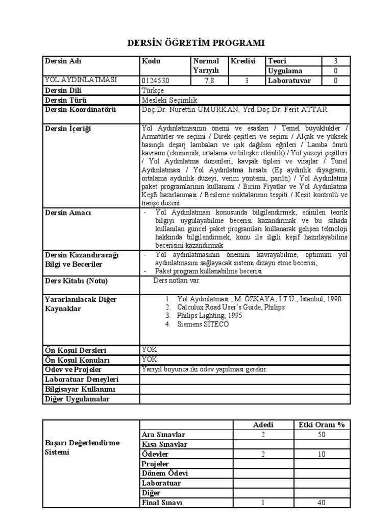 Yıldız Teknik Üniversitesi - Elektrik Mühendisliği Bölümü - 0124530 Yol ...