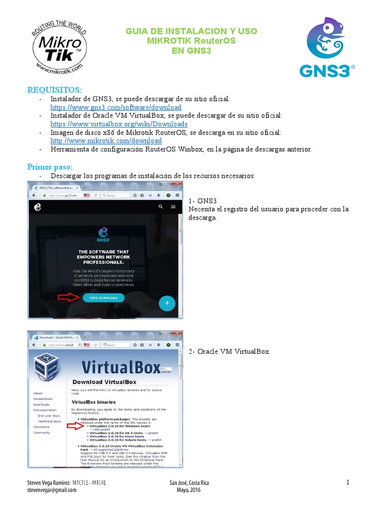 Instalar Mikrotik RouterOS en GNS3 | Descargar gratis PDF | Enrutador (Computación) | Ventana ...