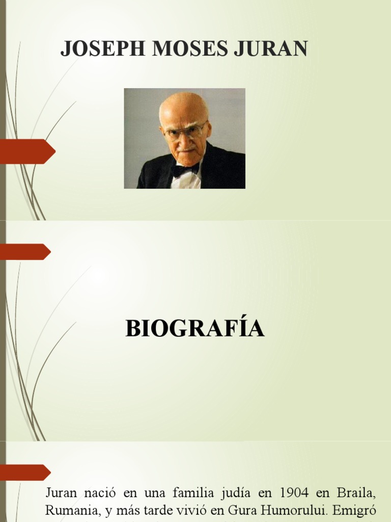 Biografía y Contribuciones de Juran | PDF | Calidad (comercial ...