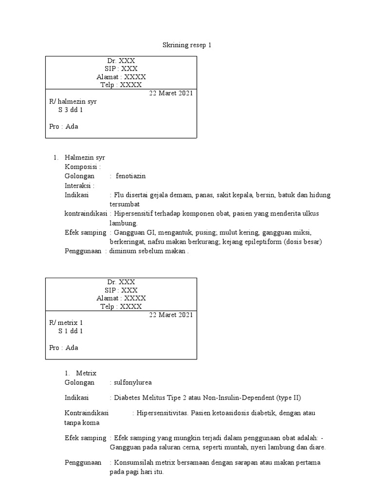 Skrining Resep Ekaa | PDF | Sains & Matematika