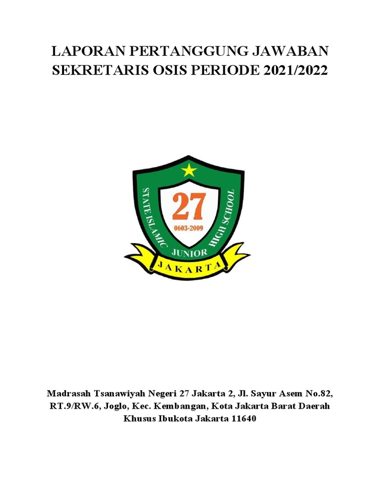 Laporan Pertanggung Jawaban Sekretaris Osis | PDF