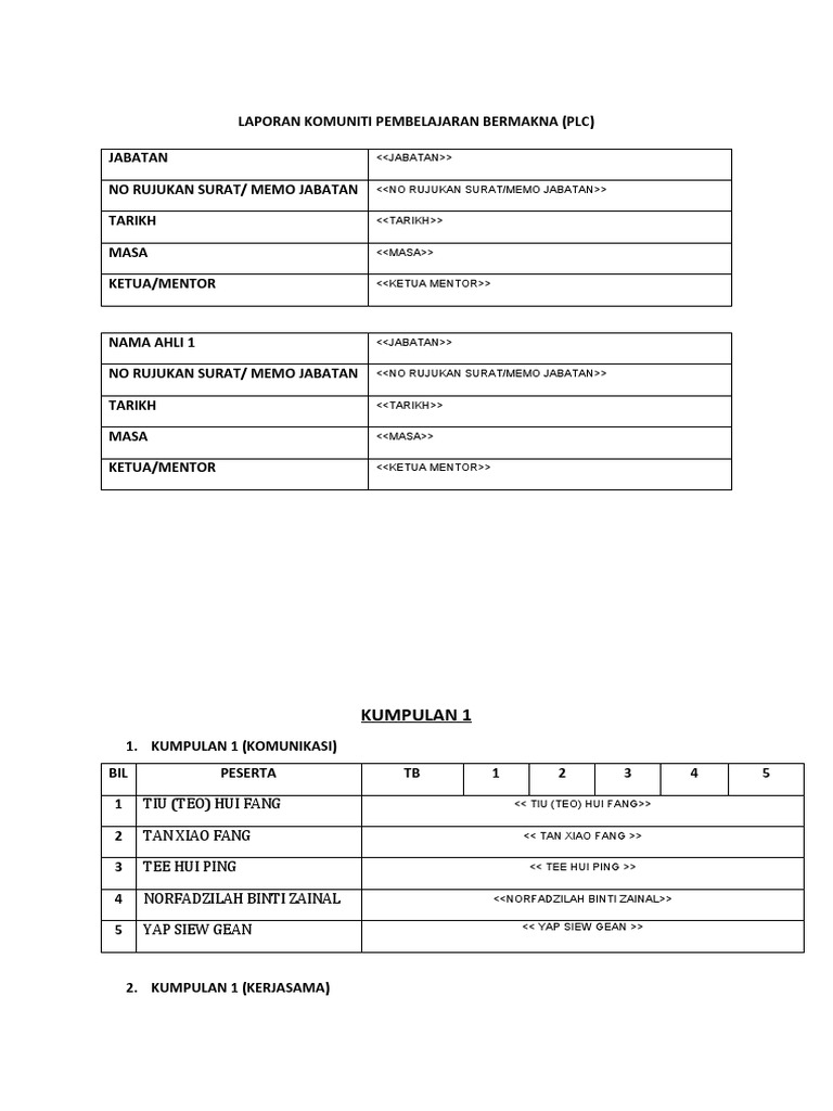 Borang Laporan PLC | PDF Borang Laporan PLC | PDF