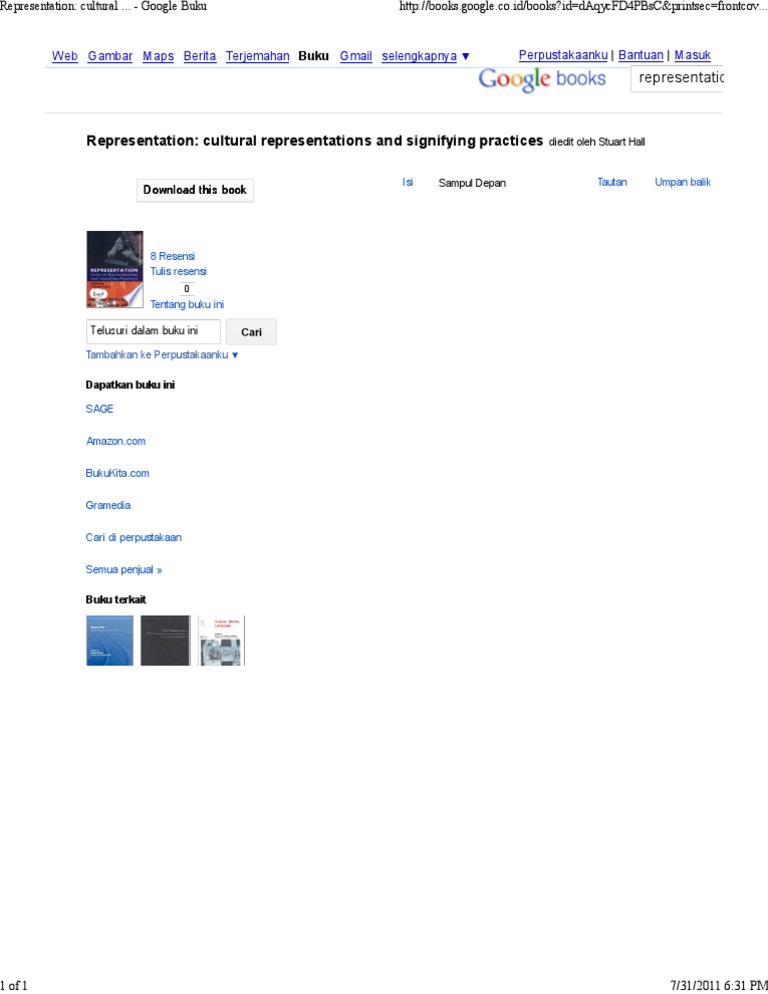 Representation Stuart Hall | PDF