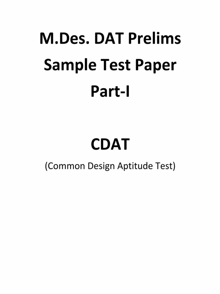 Nid Dat Question Papers PDF M Des 2022 2042 | PDF