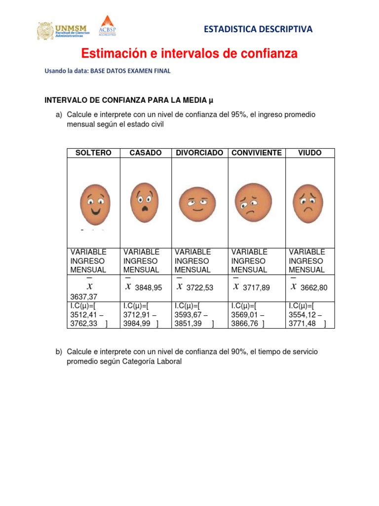Estimación e Intervalos de Confianza Tarea | Descargar gratis PDF | Intervalo de confianza ...