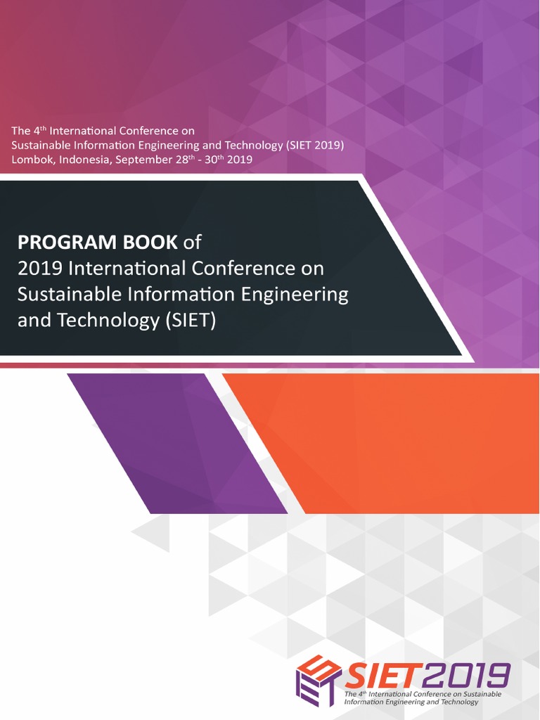 Program Book SIET 2019 | PDF | Computer Network | Network Congestion