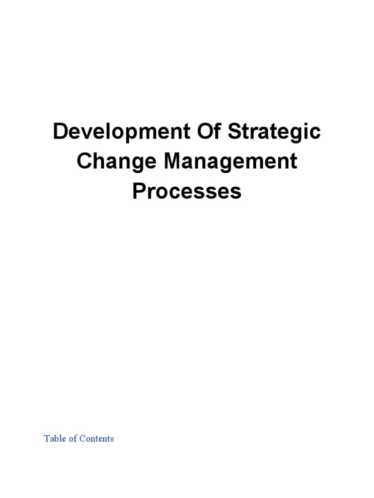 Development of Strategic Change Management Processes | PDF | Leadership ...