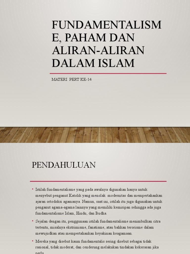 Materi-12-Fundamentalisme, Paham Dan Aliran-Aliran Dalam Islam | PDF