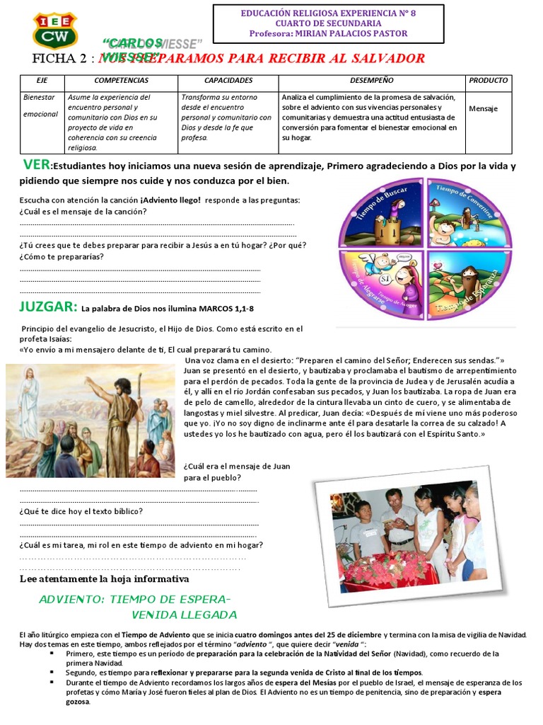 Ficha 2 - Cuarto Adviento | PDF | Adviento | Navidad