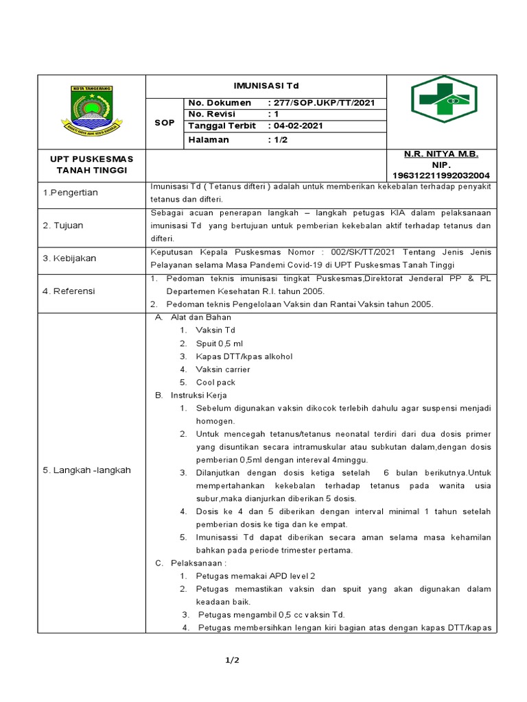 Salinan SOP TD | PDF