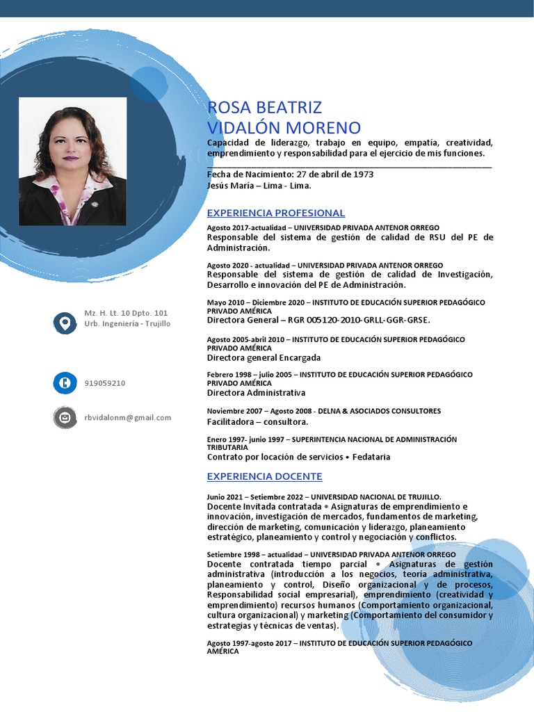 Currículum Vitae SD - RBVM | PDF | Maestros | Marketing Currículum Vitae SD - RBVM | PDF | Maestros | Marketing
