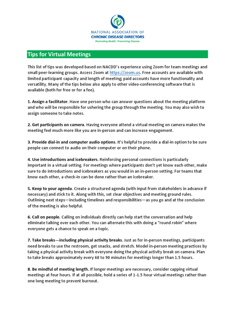 Virtual Meeting Best Practices Guide | PDF | Cognitive Science ...