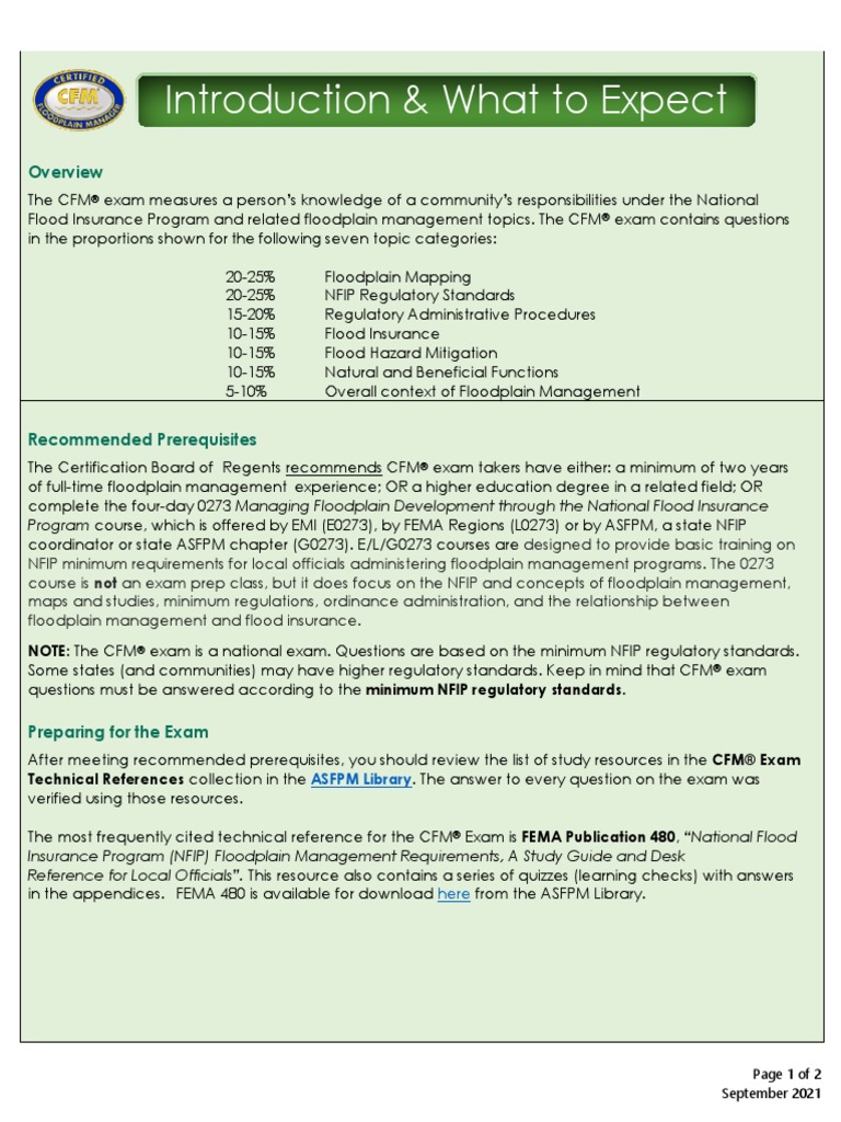 CFM Exam Study Topics | PDF