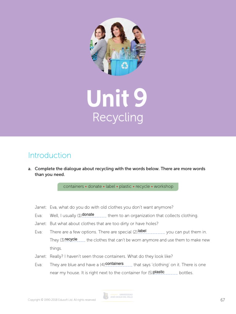 Intermediate 2 Workbook Units-9 1 | Download Free PDF | Recycling | Waste