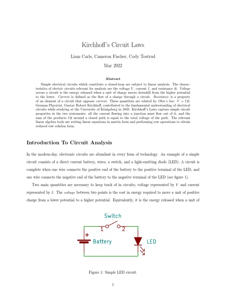 Kirchhoff S Circuit Laws | PDF | Matrix (Mathematics) | Electrical Network